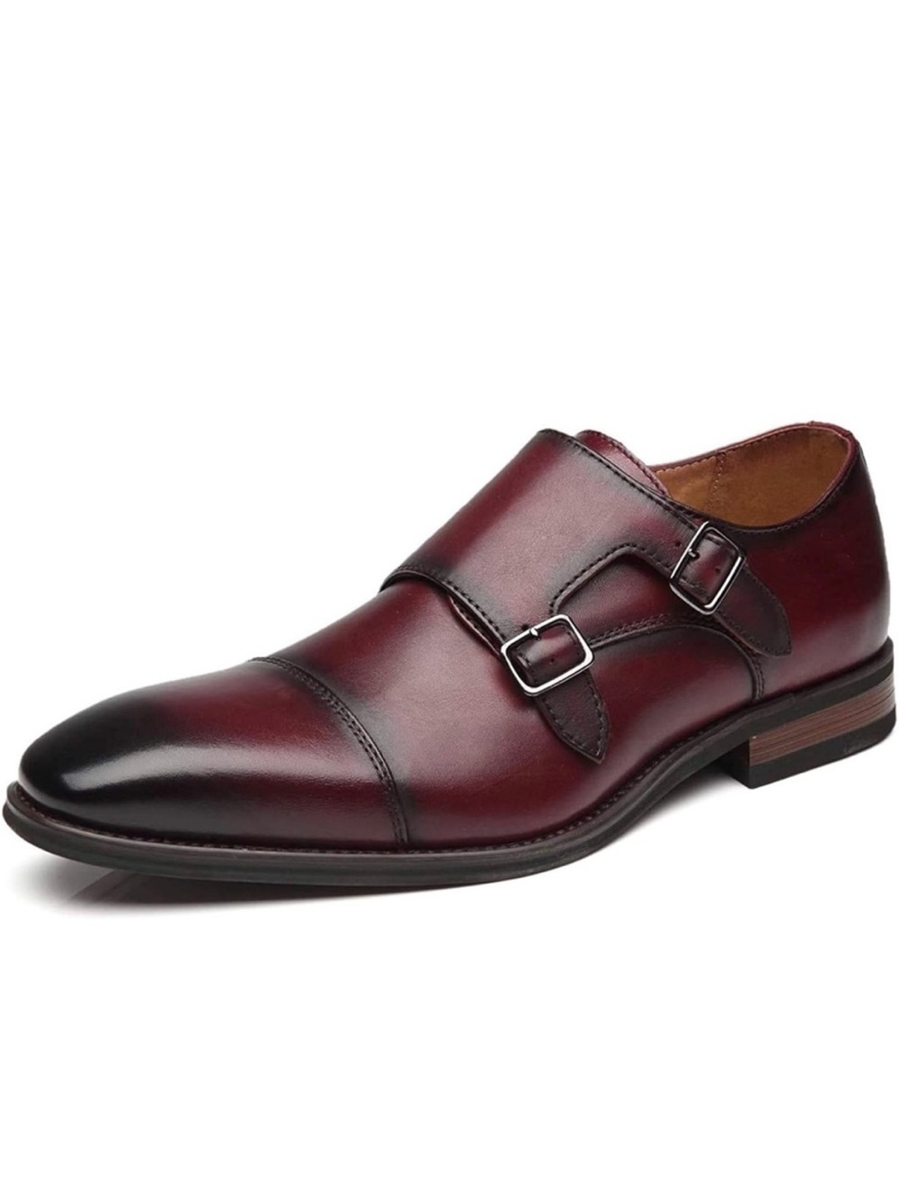 La Milano | Shoes | Elegant Burgundy Double Monk Strap Oxfords Shoe ...